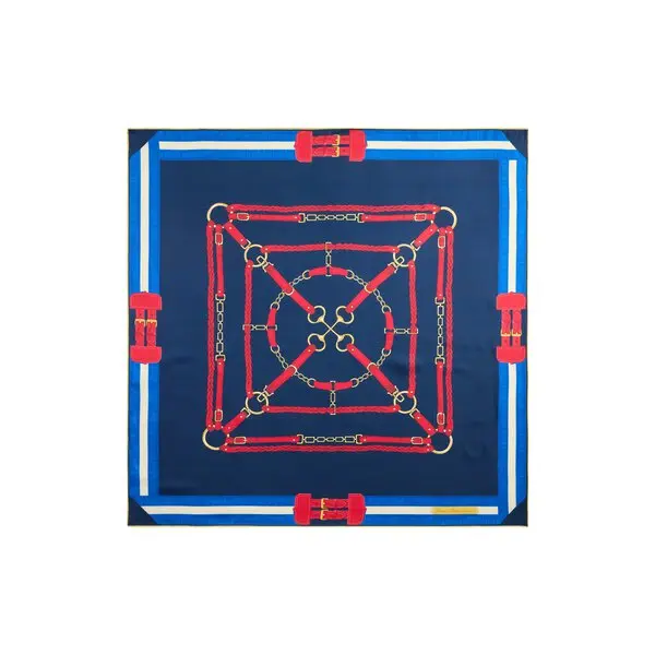Ralph Lauren Belting-print Silk Square Scarf