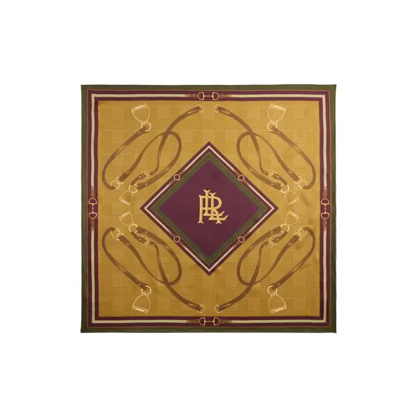 Ralph Lauren Glen Plaid & Belting-print Silk Scarf