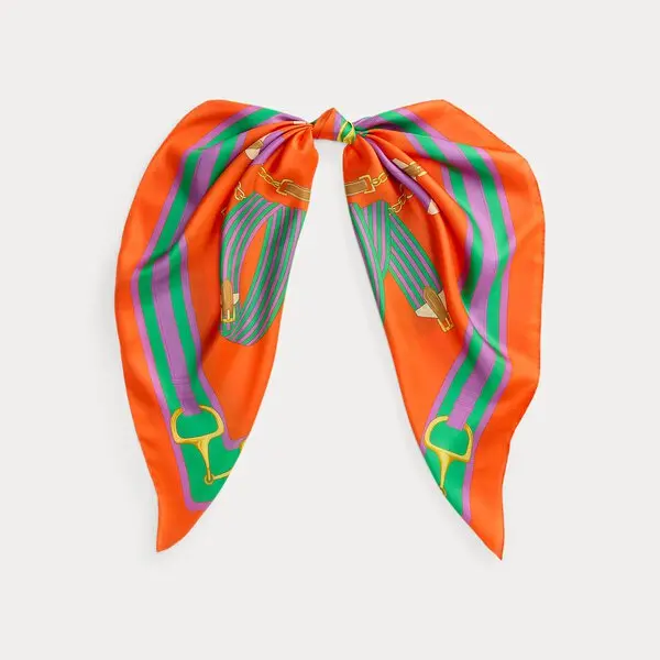 Ralph Lauren Equestrian-print Silk Square Scarf