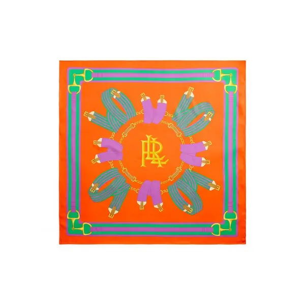 Ralph Lauren Equestrian-print Silk Square Scarf