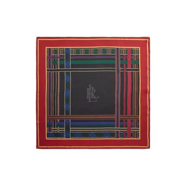 Ralph Lauren Mixed-print Logo Silk Square Scarf