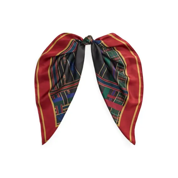 Ralph Lauren Mixed-print Logo Silk Square Scarf