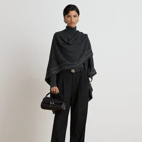 Ralph Lauren Two-tone Ruana - Charcoal/grey