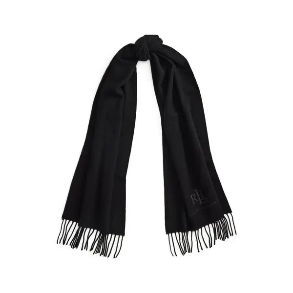 Ralph Lauren Wool-cashmere Herringbone Scarf - Black/black