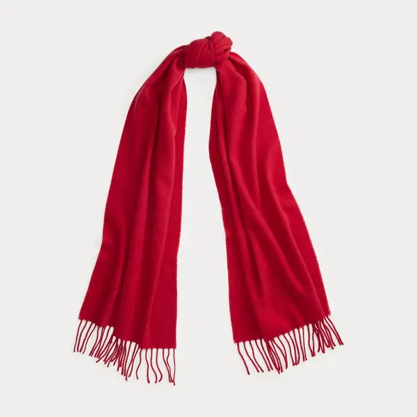 Ralph Lauren Wool-cashmere Herringbone Scarf - Ralph Red