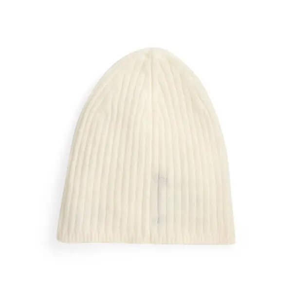 Ralph Lauren Embroidered-logo Ribbed Cashmere Beanie - Cream