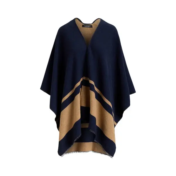 Ralph Lauren Two-tone Crest Jacquard Ruana