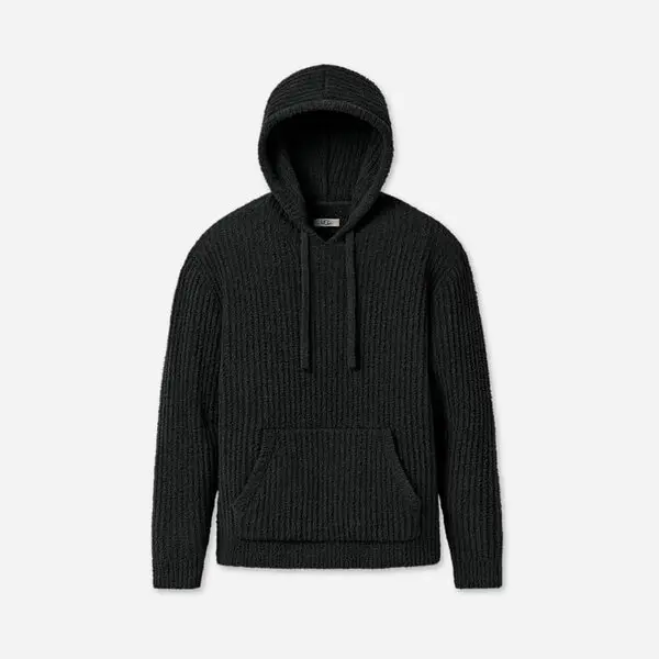 UGG Finnegan Hoodie Rib Polyester Tops - Black