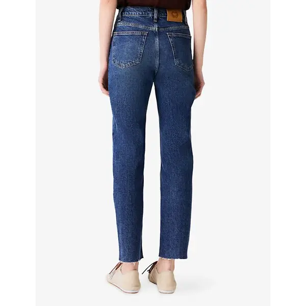 Maje Brooch-embellished Slim-fit Stretch-denim Jeans