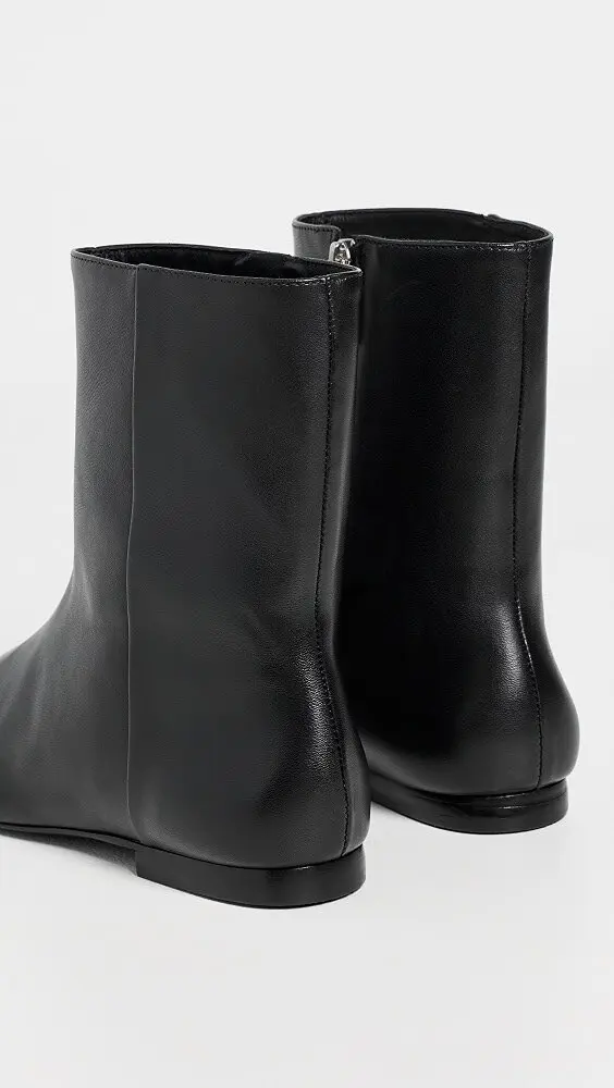 REFORMATION Remy Leather Flat Ankle Boots