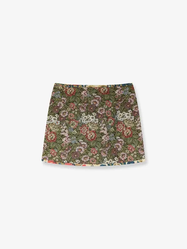 Farm Rio Jacquard Arabesque Matelassé Mini Skirt