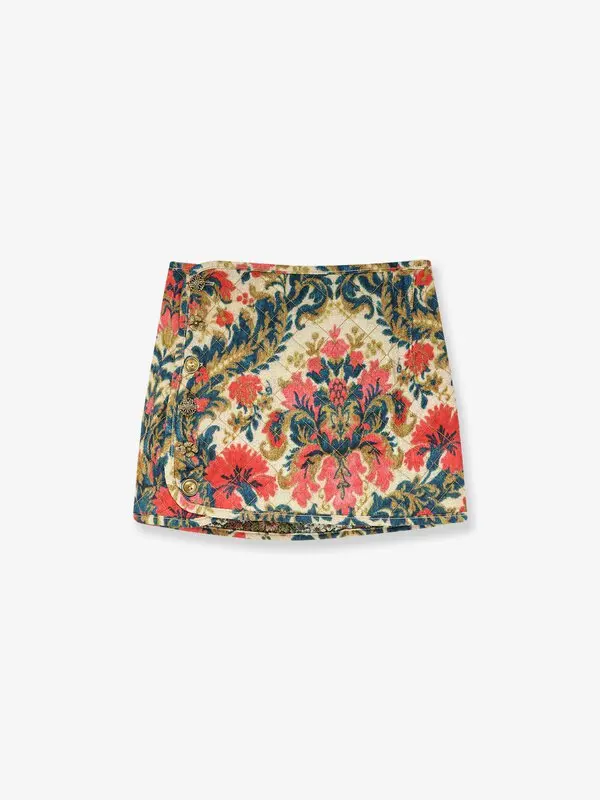 Farm Rio Jacquard Arabesque Matelassé Mini Skirt