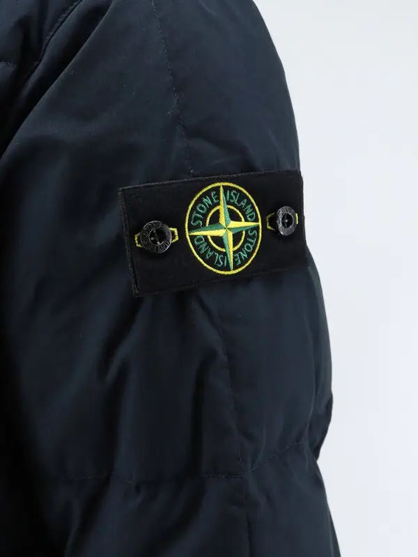 Stone Island Cotton Nylon Tela Down Jacket With Iconic Patch