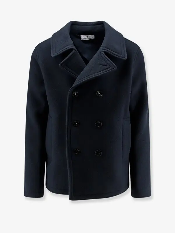 Stone Island Wool Blend Coat - Blue