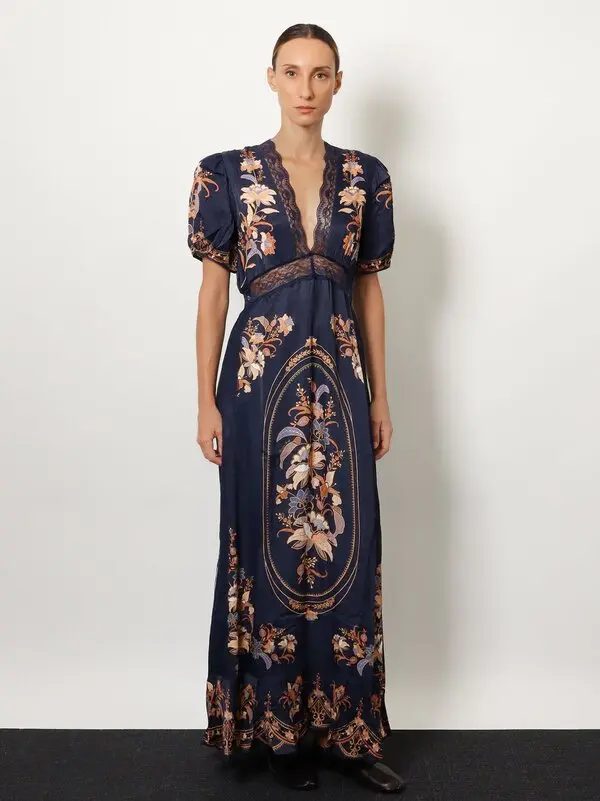 Farm Rio Lara Viscose Long Dress