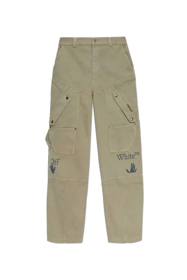 Off-White Loose-fit Pants - Green