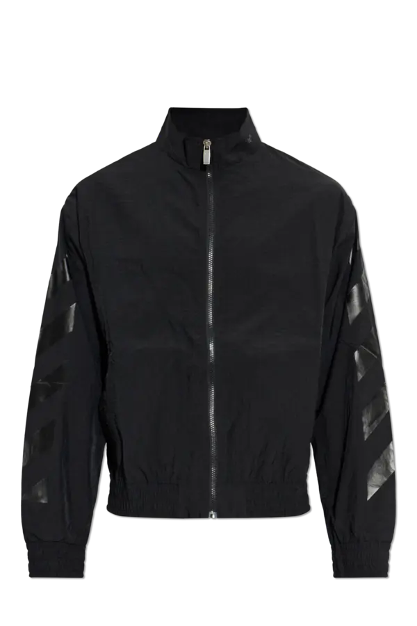 Off-White Lightweight Jacket With Stand-up Collar