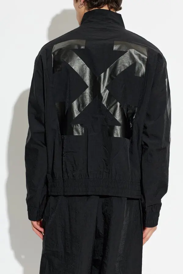 Off-White Lightweight Jacket With Stand-up Collar