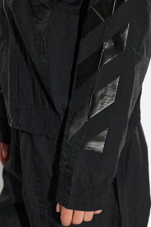 Off-White Lightweight Jacket With Stand-up Collar
