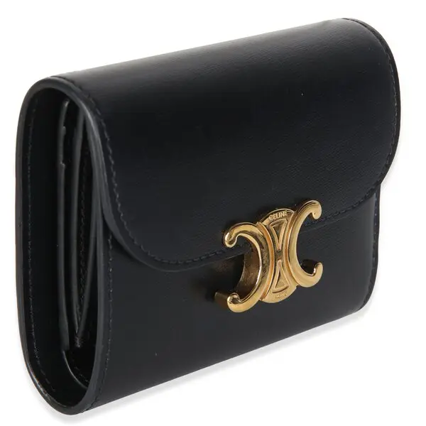 Celine Calfskin Compact Triomphe Flap Wallet