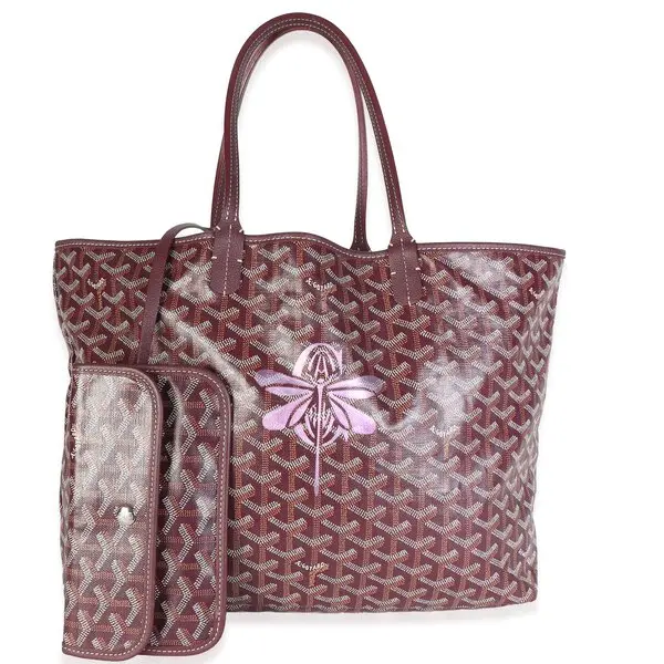 Goyard Burgundy Goyardine Canvas Dragon Fly Saint Louis Pm - Red