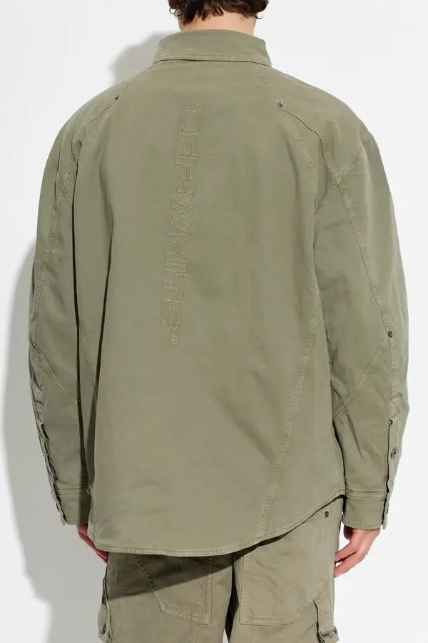 Off-White Insulated Jacket With Embroidered Logo