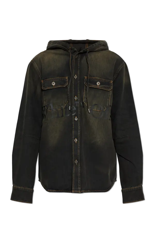 Off-White Denim Shirt With Hood