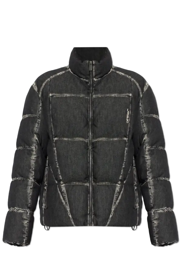 Off-White Insulated Jacket With Stand-up Collar