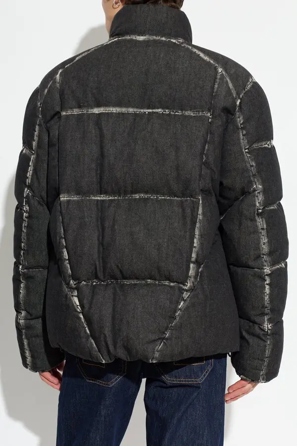Off-White Insulated Jacket With Stand-up Collar