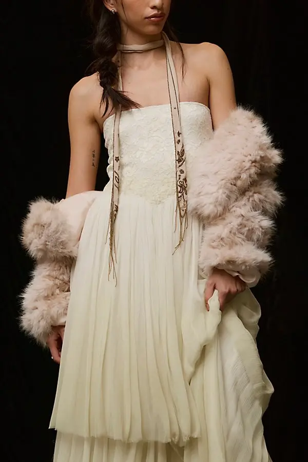 Free People Nigel Preston Romance Strapless Maxi Dress