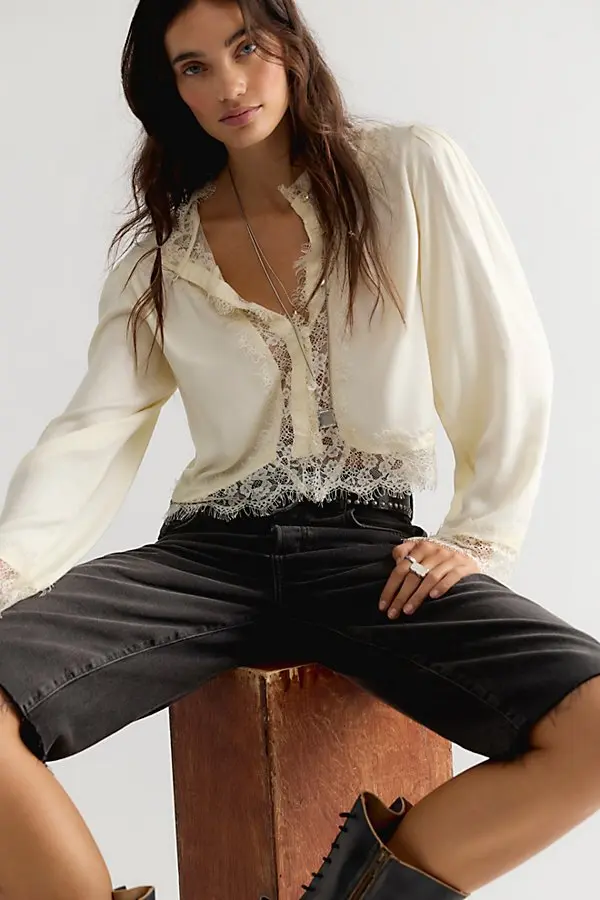 Free People Heirloom Blouse - Ivory