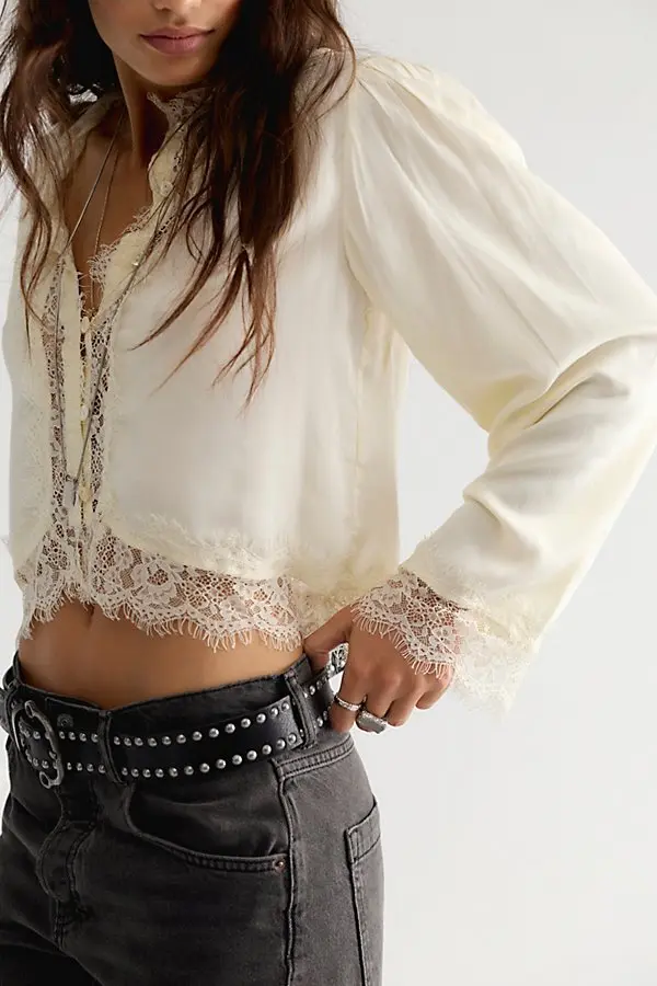 Free People Heirloom Blouse - Ivory
