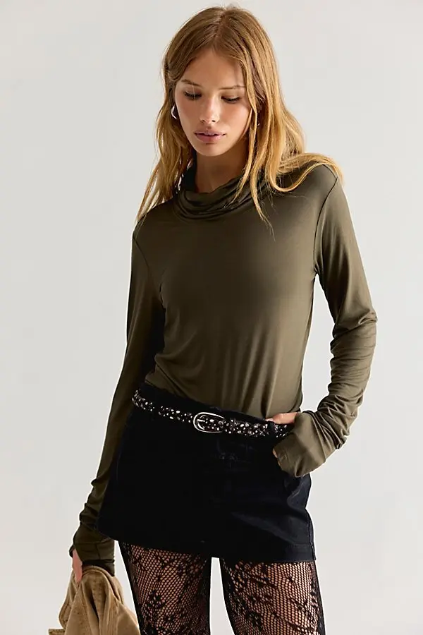NICHOLAS K Demi Turtleneck Long Sleeve Top