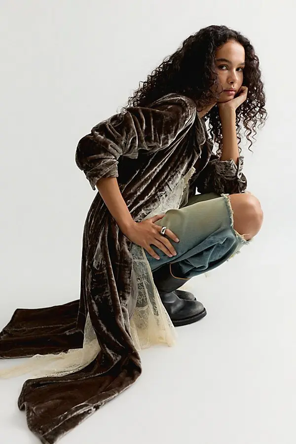 NICHOLAS K Sylas Velvet Button Down Shirt