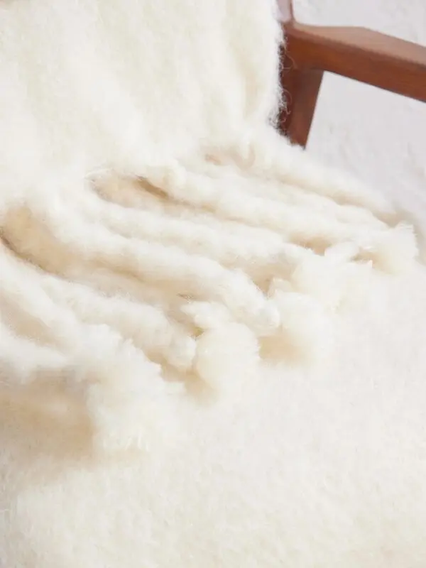 TEKLA Fringed Mohair Blanket