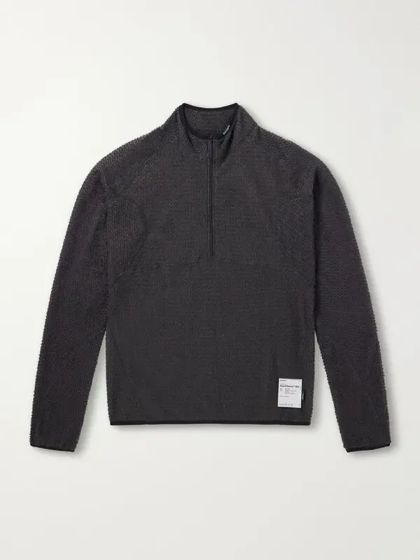 Satisfy Logo-print Fuzzfleece™ Half‑zip Running Top - Gray