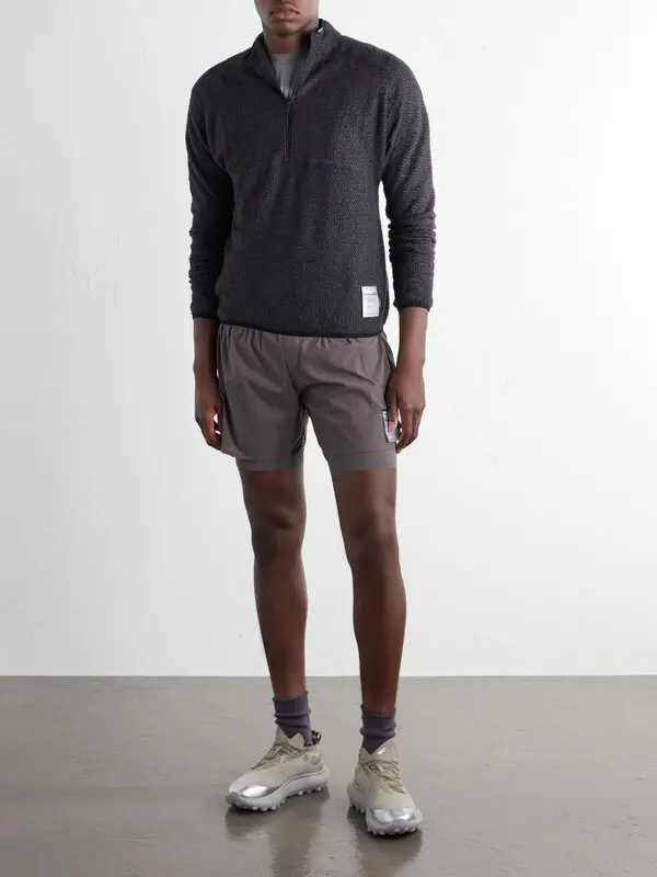 Satisfy Logo-print Fuzzfleece™ Half‑zip Running Top