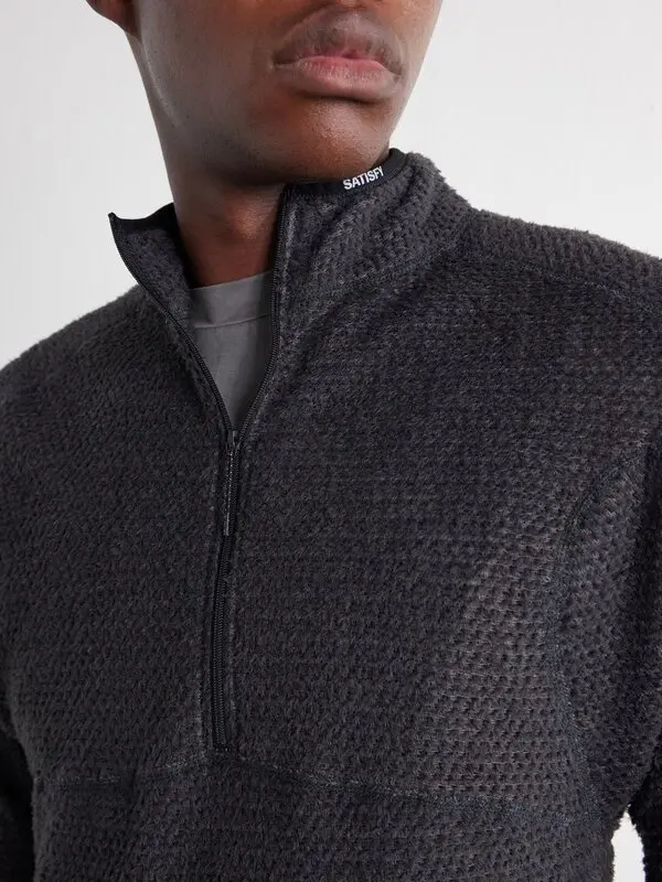 Satisfy Logo-print Fuzzfleece™ Half‑zip Running Top
