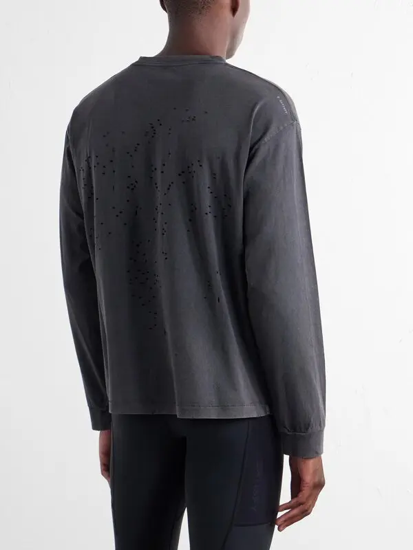 Satisfy Logo-print Distressed Mothtech™ Waffle-knit Cotton T-shirt