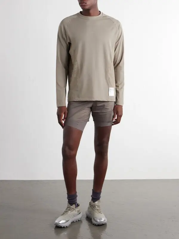 Satisfy Logo-appliquéd Ghostfleece™ Octa® Running Top