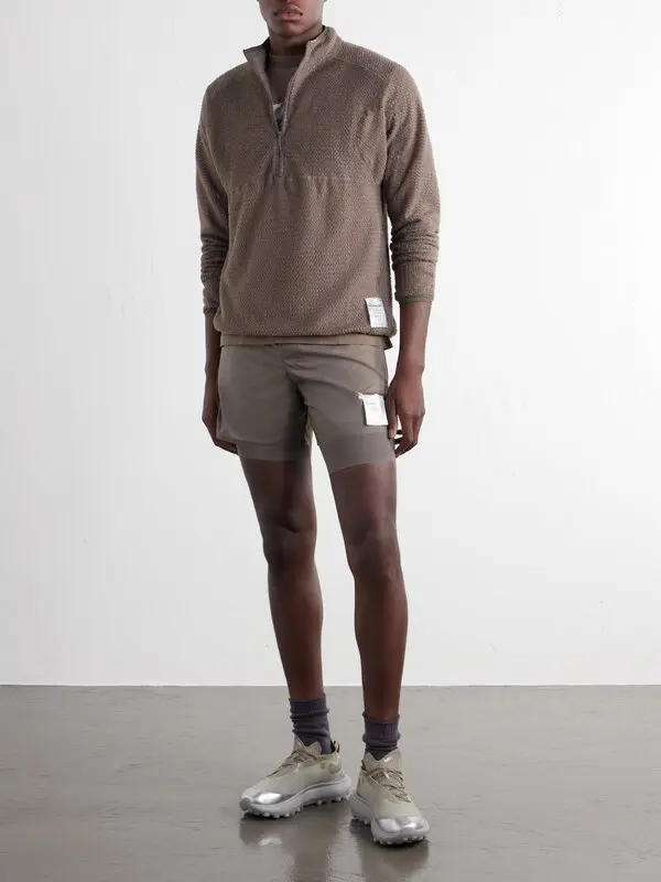 Satisfy Logo-print Fuzzfleece™ Half‑zip Running Top