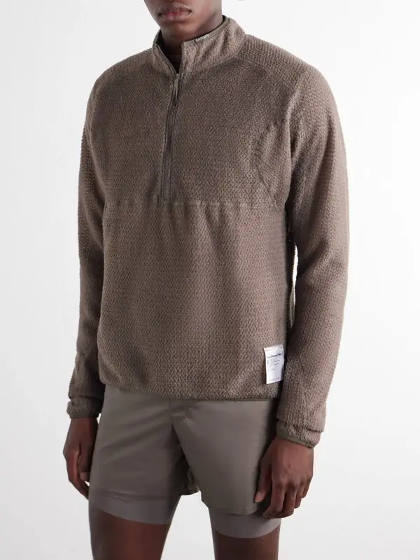 Satisfy Logo-print Fuzzfleece™ Half‑zip Running Top