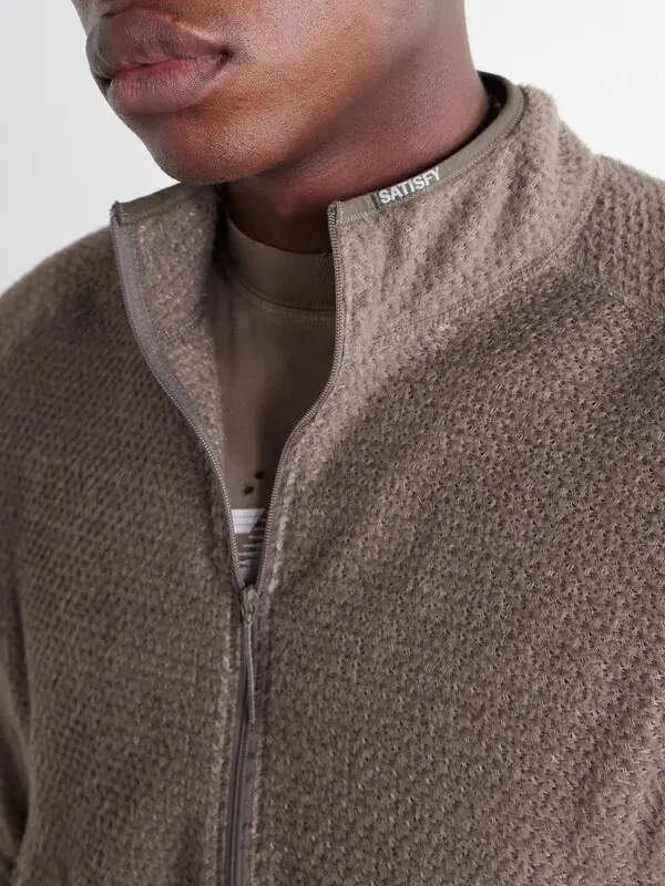 Satisfy Logo-print Fuzzfleece™ Half‑zip Running Top