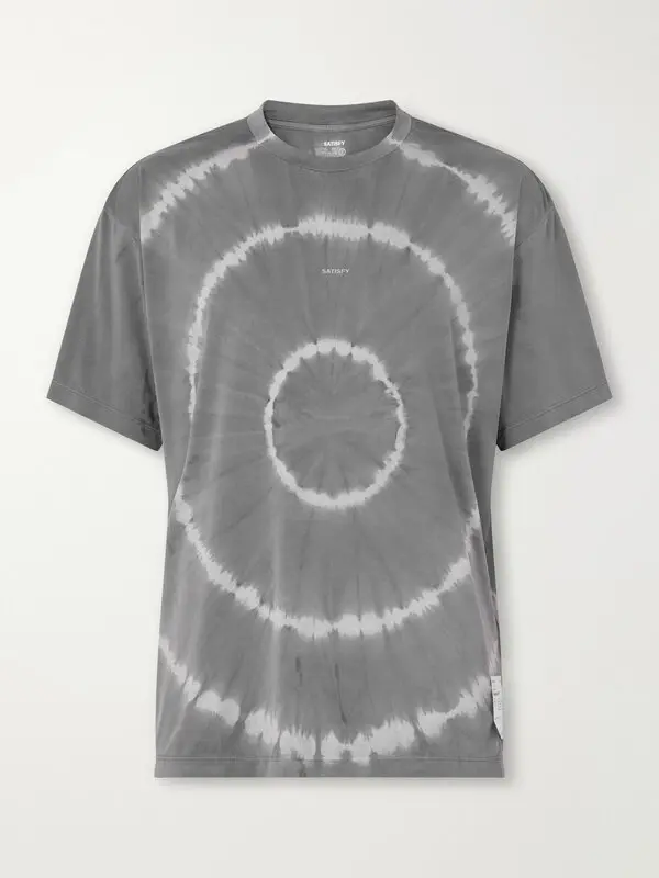 Satisfy Logo-print Tie-dyed Auralite™ T-shirt - Gray