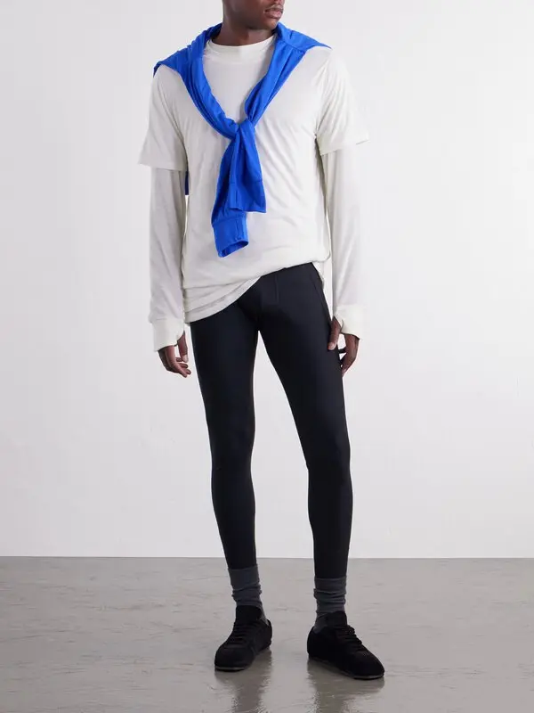 Literary Sport Mare Drawstring Stretch-jersey Running Leggings