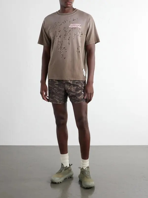 Satisfy Logo-print Distressed Mothtech™ Cotton-jersey T-shirt