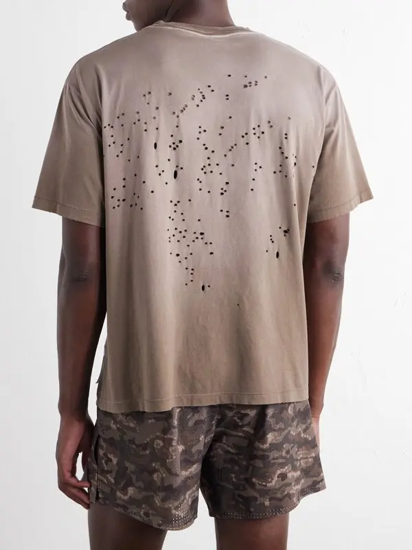 Satisfy Logo-print Distressed Mothtech™ Cotton-jersey T-shirt
