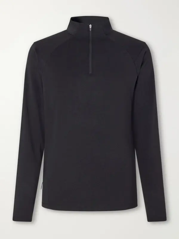 Literary Sport Claude Merino Wool And Coolmax®-blend Running Top - Black