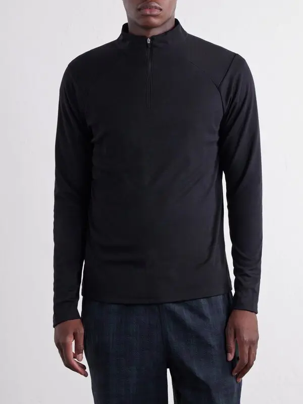 Literary Sport Claude Merino Wool And Coolmax®-blend Running Top - Black