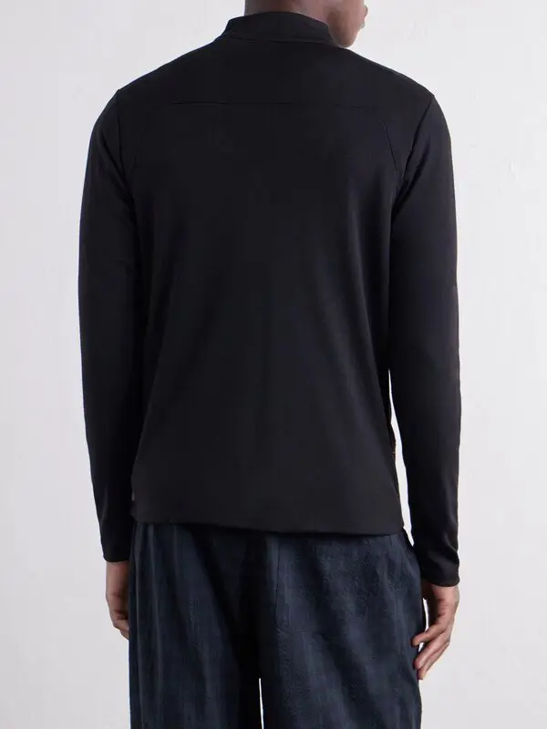 Literary Sport Claude Merino Wool And Coolmax®-blend Running Top - Black